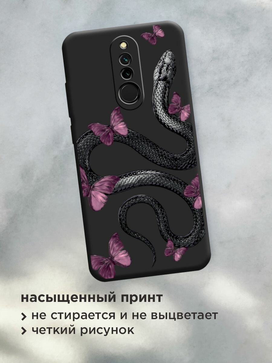 Чехол на Xiaomi Redmi 8 / Редми 8 с принтом "Snake and butterflies 2" — фото 1