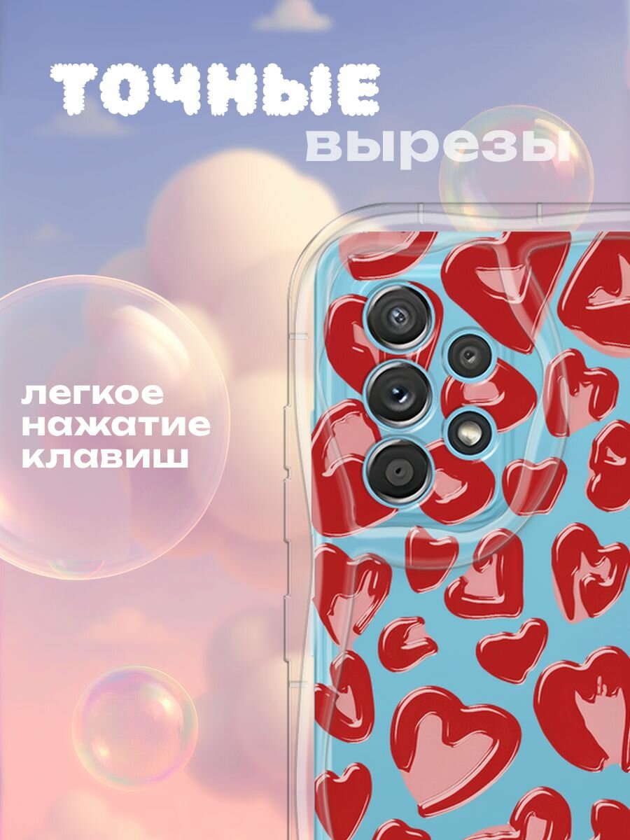 Чехол на Samsung Galaxy A52/A52s / Самсунг А52/A52s с принтом Множество красных сердец — фото 1
