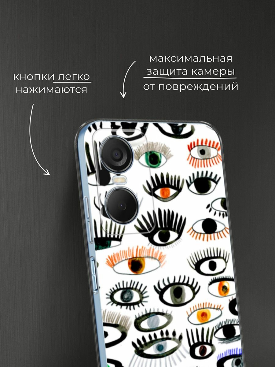 Чехол на Tecno Pop 6 pro / Техно Поп 6 Про с принтом "Глаза акварель" — фото 1