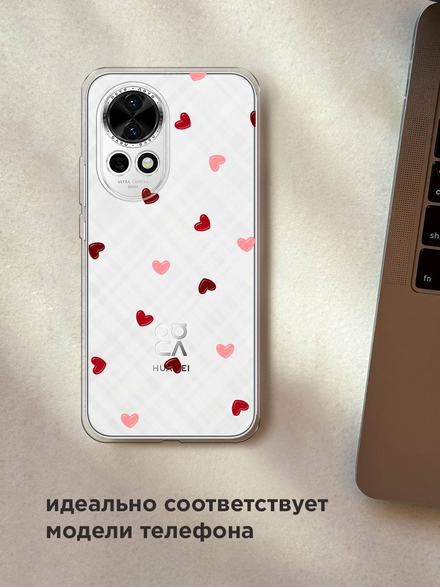 Чехол на - / - с принтом "Бордовые сердечки 2" — фото 1
