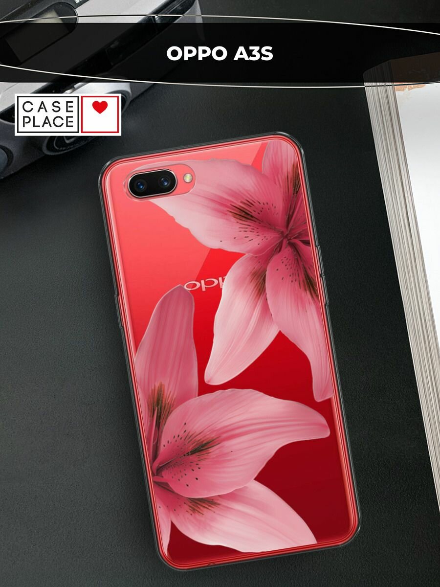 Силиконовый чехол на Oppo A3s / Oppo A3s с принтом "Pink flower"