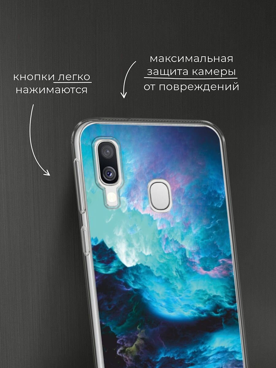 Чехол на Samsung Galaxy A40 / Самсунг Галакси А40 с принтом "Бирюзовое небо" — фото 1
