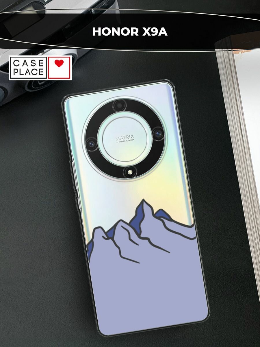 Силиконовый чехол на Honor X9A / Хонор X9A с принтом "Гора", прозрачный