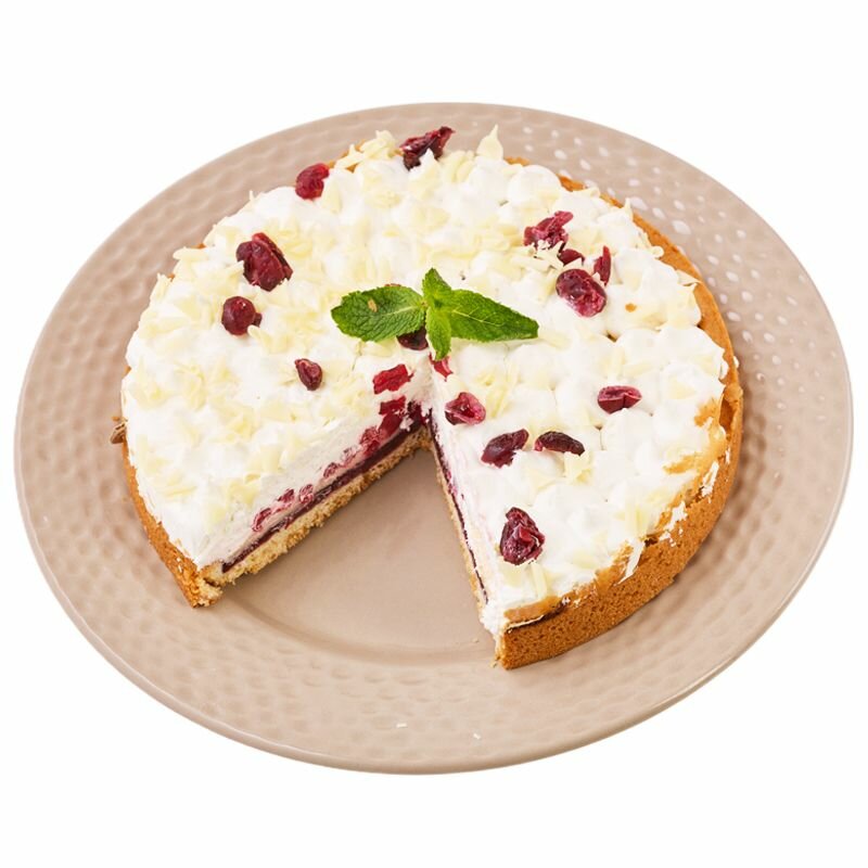 Торт брусничный с белым шоколадом 800г