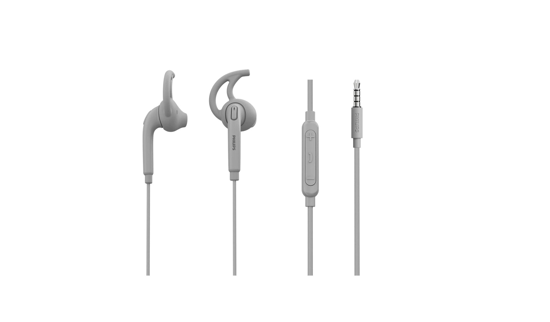 Встроенные спортивные наушники с микрофоном TAA1009DG/10, тёмно-серые