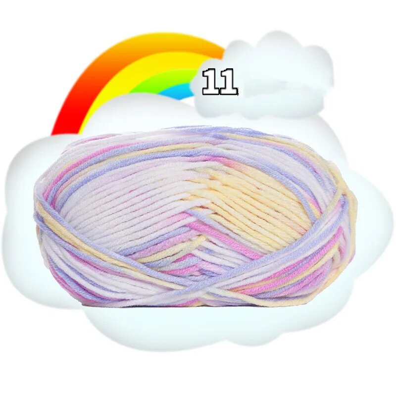 Пряжа детская хлопковая, белый, цвет 11, 50г
