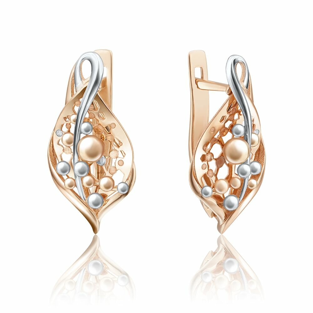 Серьги, красное золото, 585 проба