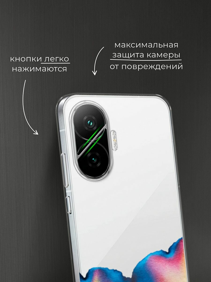 Чехол на Poco F7 / Поко F7 с принтом Акварельное сочетание, прозрачный — фото 1