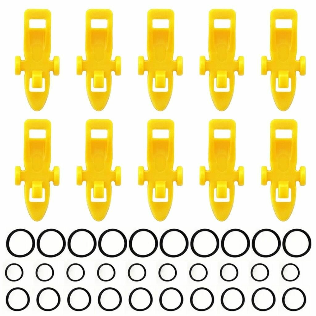 Портативный держатель крючков для удочки с резиновыми кольцами, Желтый