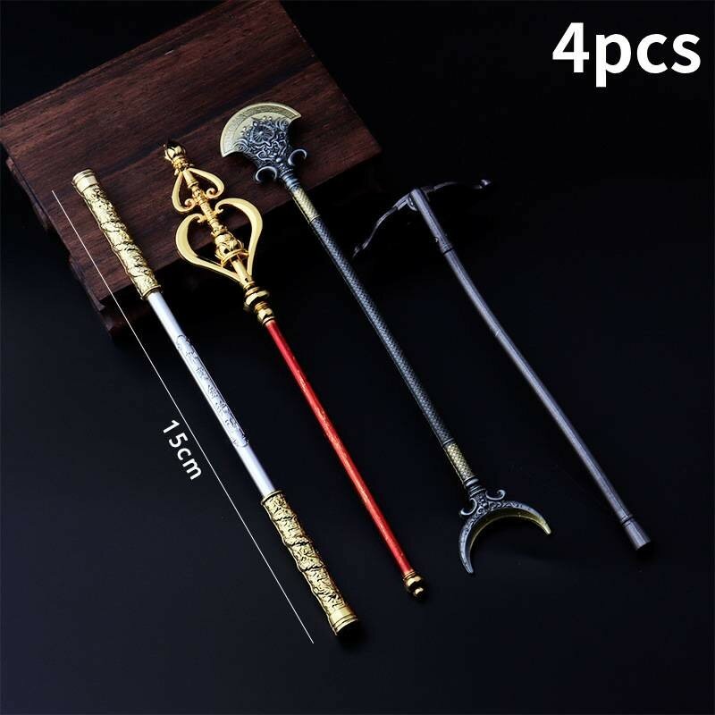 Модель sun wukong золотой посох аниме из коллекции journey to the west, 15 см, 4 шт