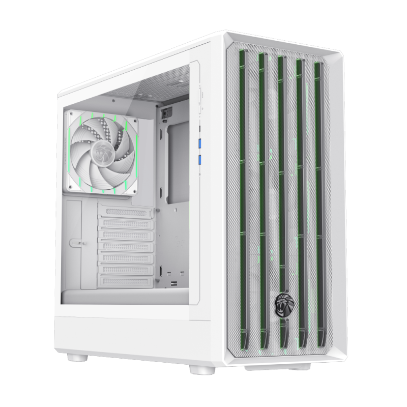 Корпус для ПК GameMax CLAW 460 WH (Белый Midi-Tower, АТХ, Micro-ATX Mini-ITX CPU 175мм VGA 420мм, Закаленное стекло 2*USB3.2, 1*USB Type-C (Gen2), 3*140мм, 1*120мм)