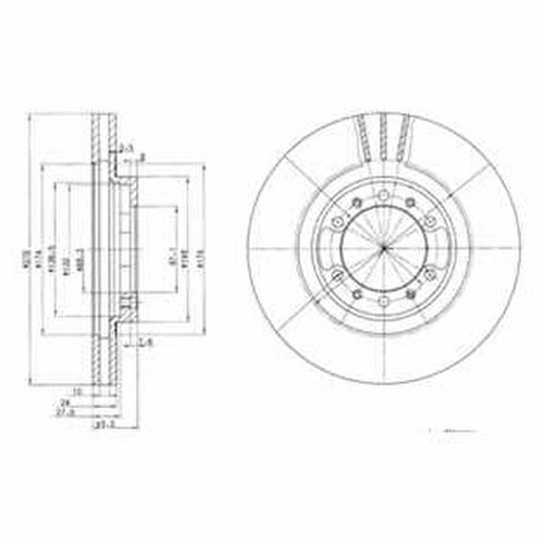 Тормозной диск передний Delphi BG3099 для Mitsubishi GALLOPER JK01, L 200, Pajero I, II, Pajero Sport I