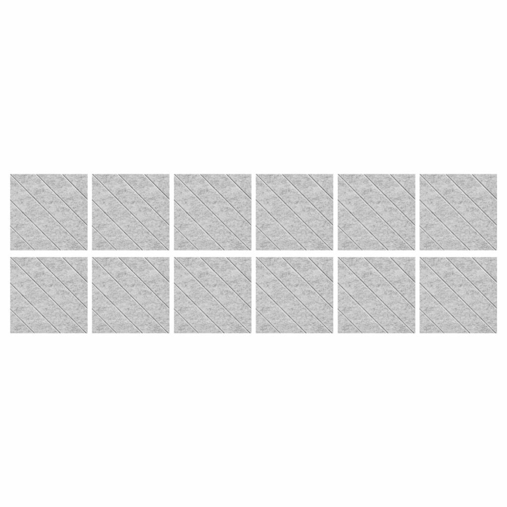 Упаковка из 12 звукоизолированных пенопластовых панелей полиэфирные настенные акустические плитки, серебристо - серый