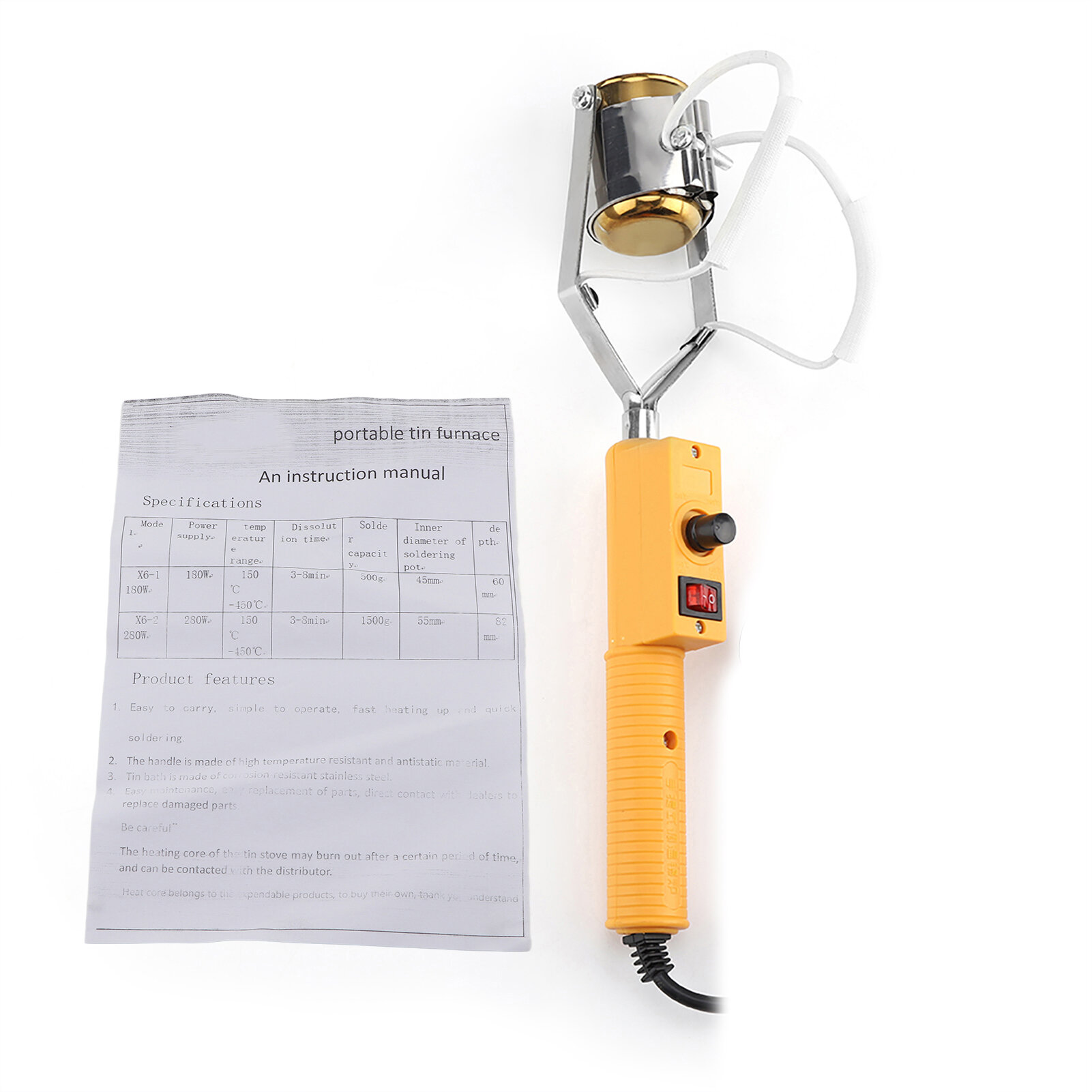 Электрическая портативная печь для плавки припоя мощностью 280 Вт с регулировкой температуры.