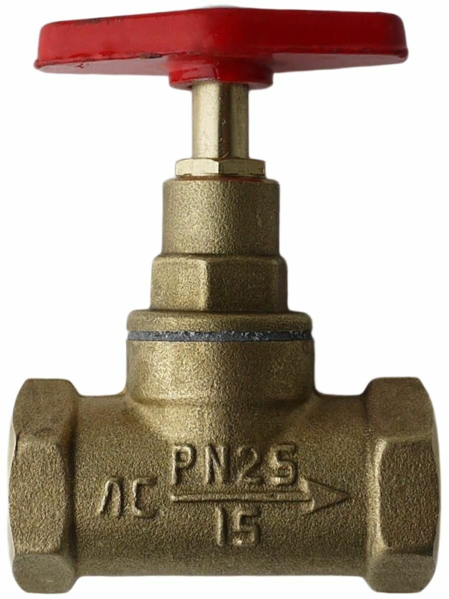 Вентиль латунь "БАЗ" 15б1п резьба 1/2" ДУ 15 РУ 25 200 градусов