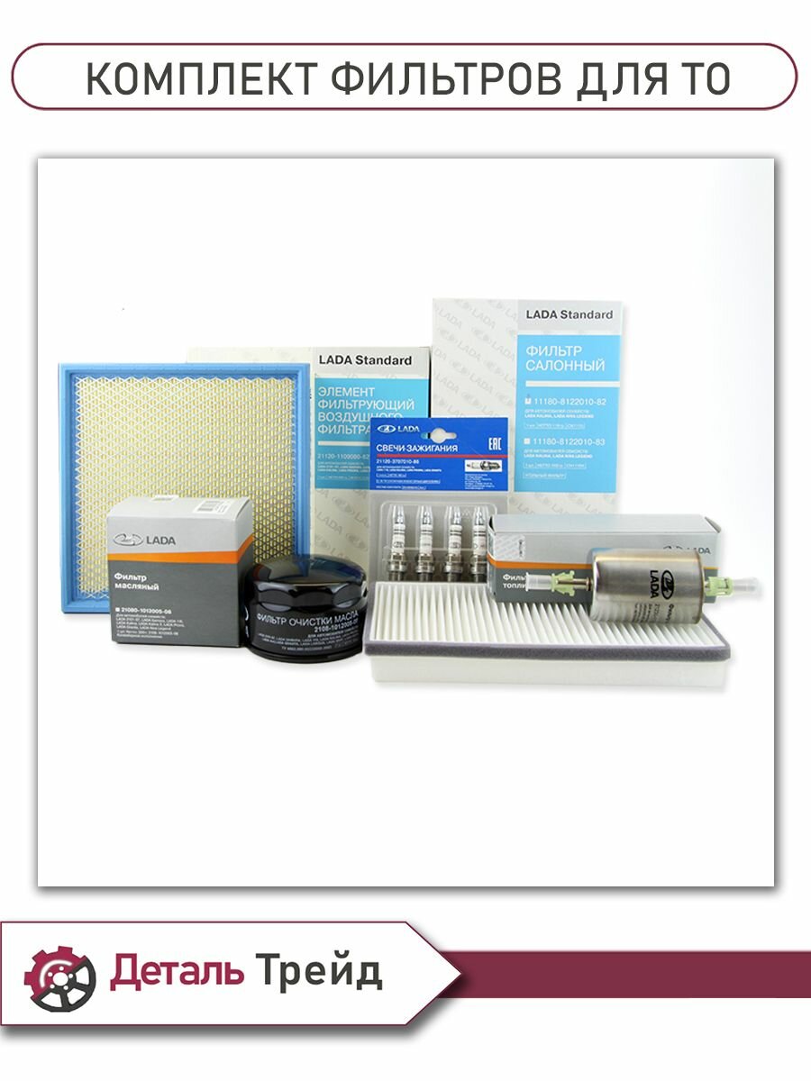 Комплект фильтров ТО + свечи зажигания 16V LADA для а/м ВАЗ 1117-19 Kalina, 2190-91 Granta