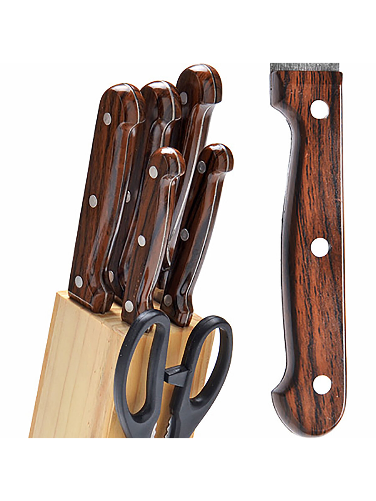 Набор ножей на подставке с ножницами MAYER&BOCH, нержавеющая сталь, 7 пр