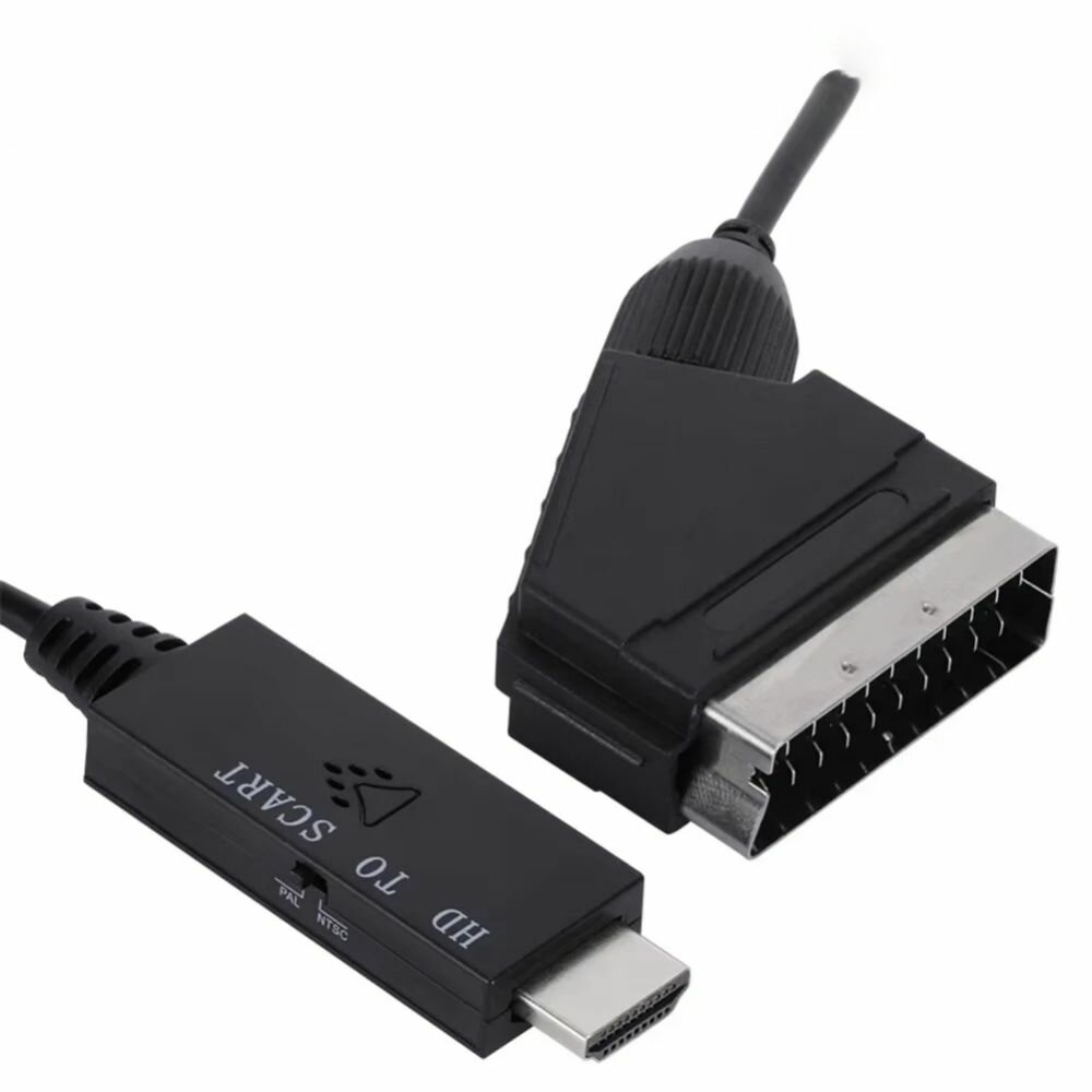 HDMI-совместимый конвертер в SCART. HDMI-совместимый аудио-видео кабель-адаптер с выходом SCART. Низкое энергопотребление.