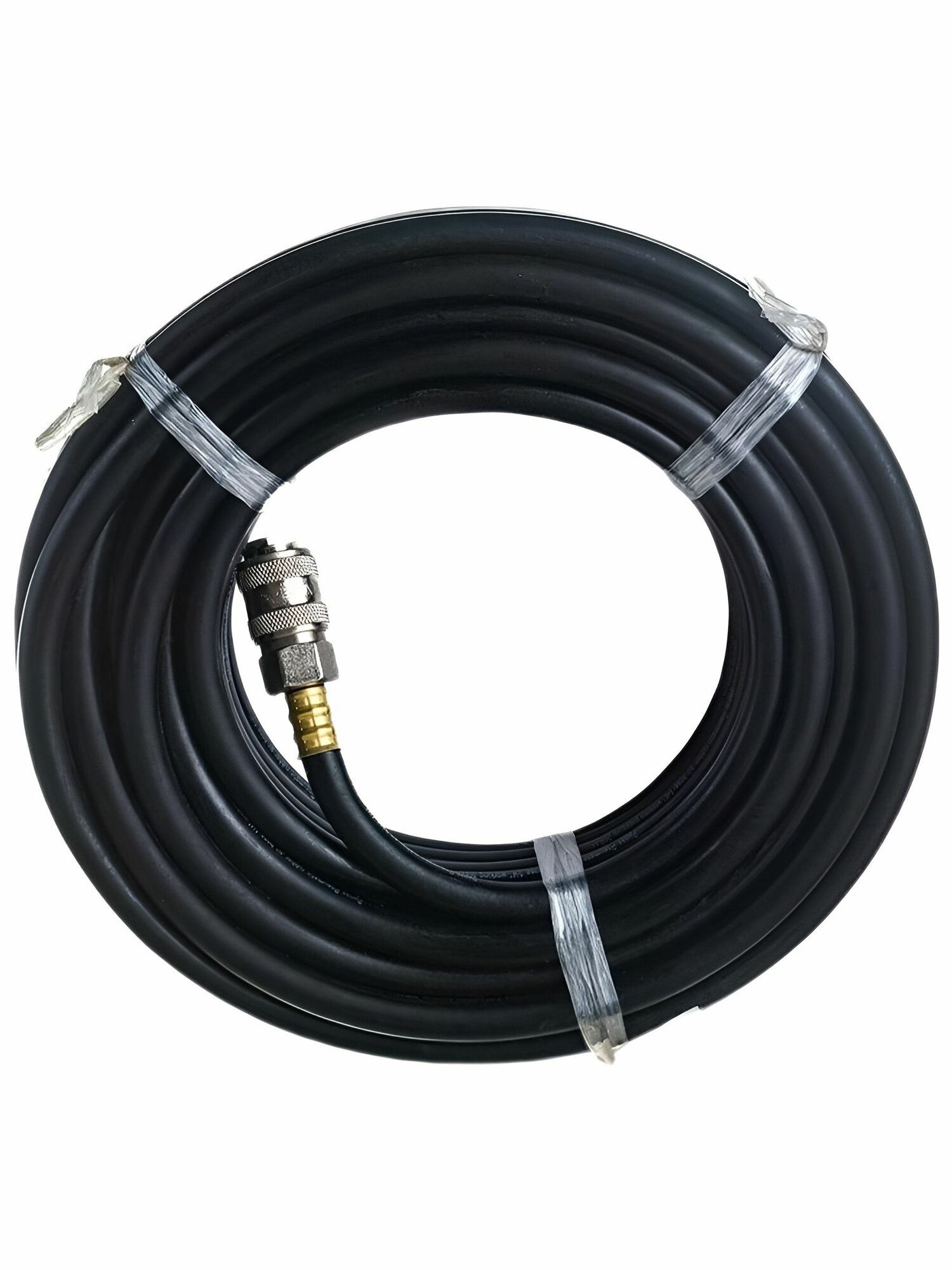 Шланг (4902) резиновый с быстросъемными соединениями (15 м; 6.5х13 мм; 20 бар; черный) Pegas pneumatic