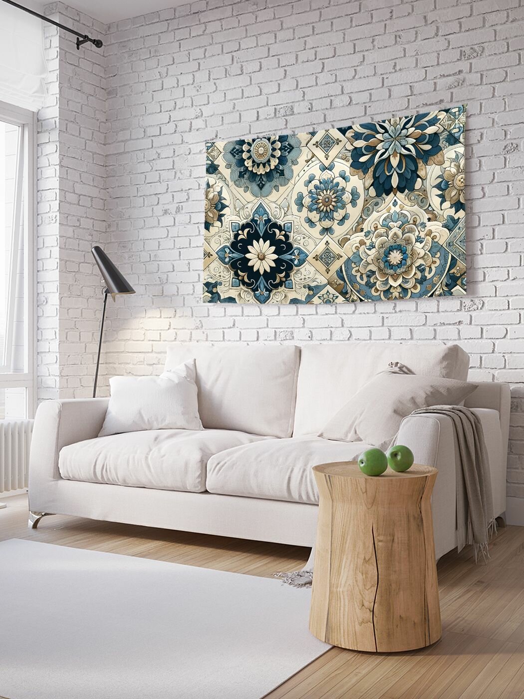 Фотопанно на стену тканевый горизонтальный "Турецкая плитка", 150х200 см, JoyArty