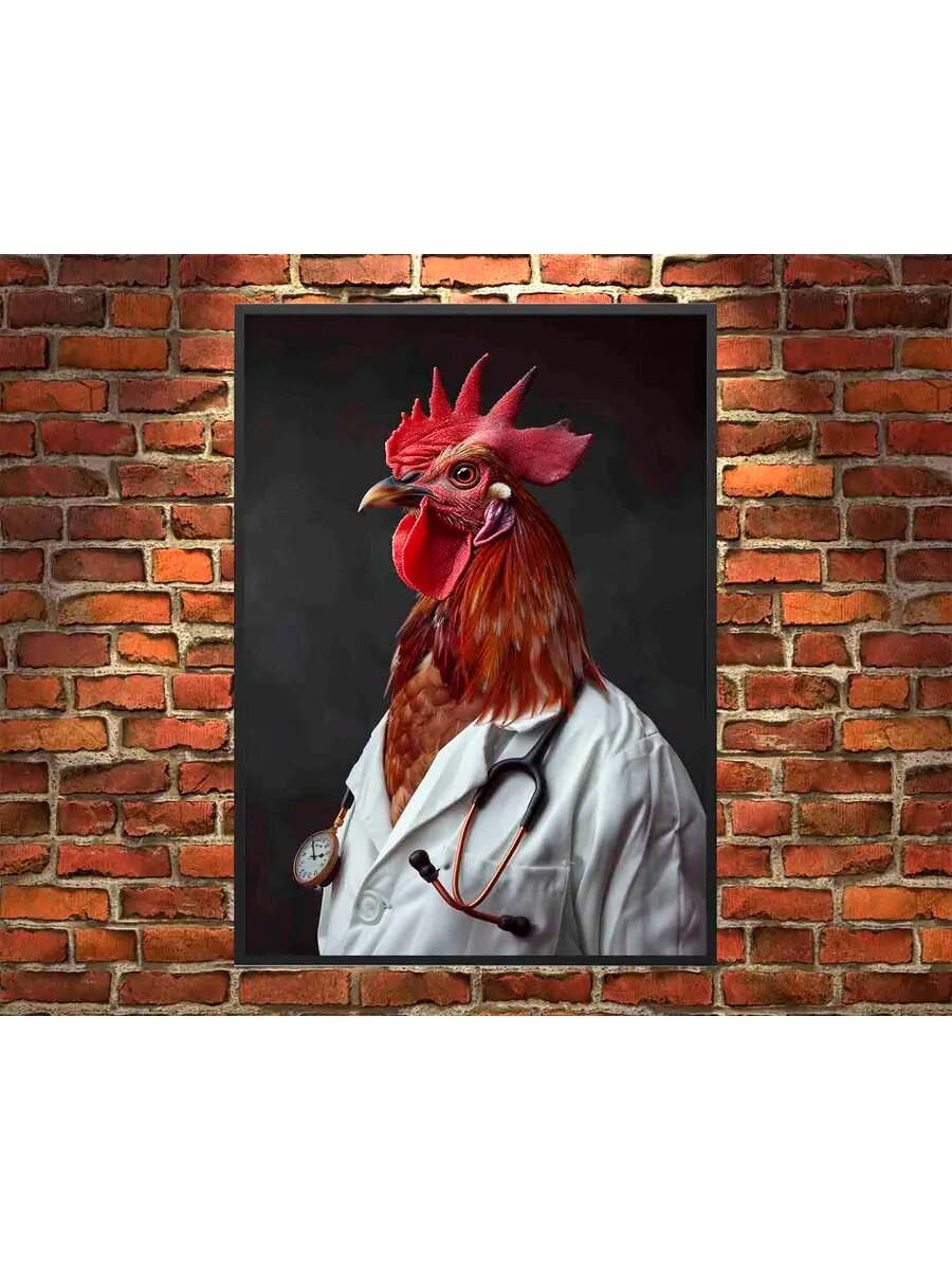 Петух-птица-доктор 4, Плакат 30x42см