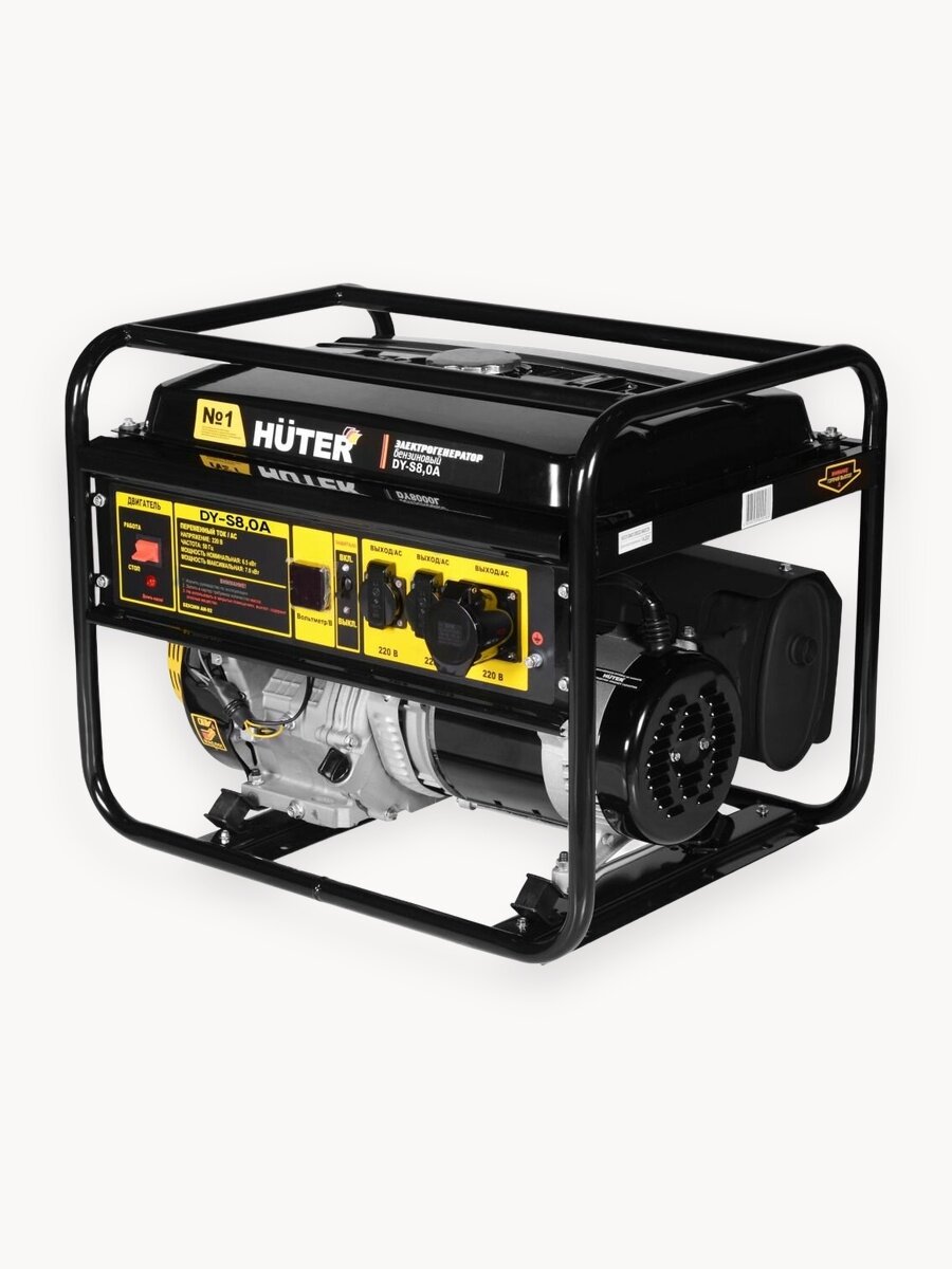 Генератор бензиновый, DY-S8,0А Huter - 6,5 кВт; ручной стартер