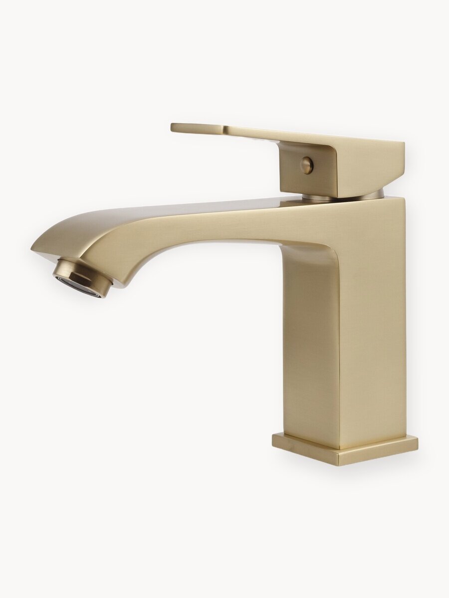 Смеситель для раковины в ванную золото DIVINO LUX / Код 16310