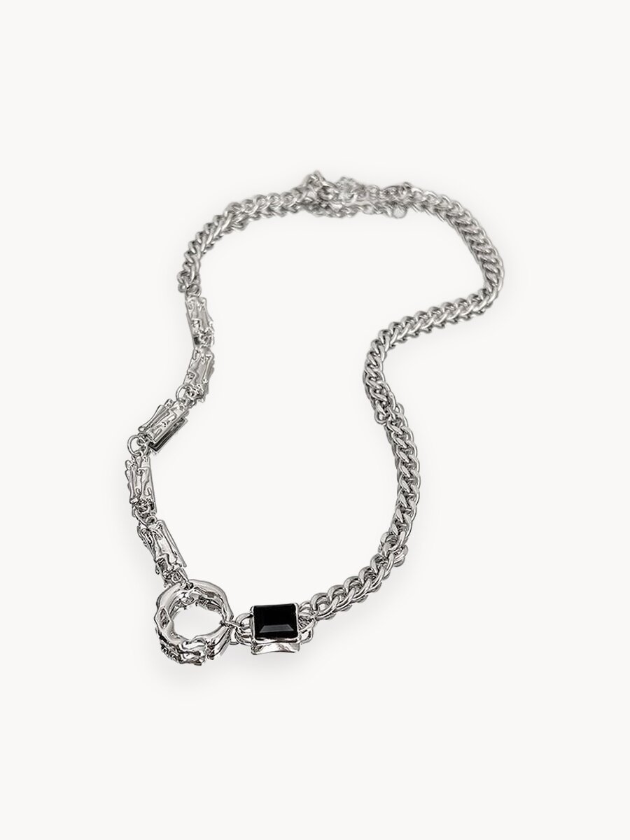 Колье, обсидиан синтетический