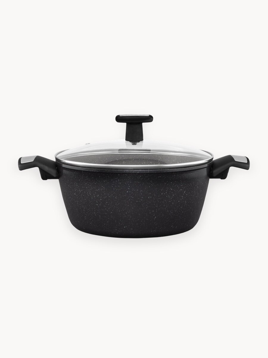 Кастрюля Polaris с крышкой Monolit-20C 2,3 л. с антипригарным покрытием, подходит для индукционных плит