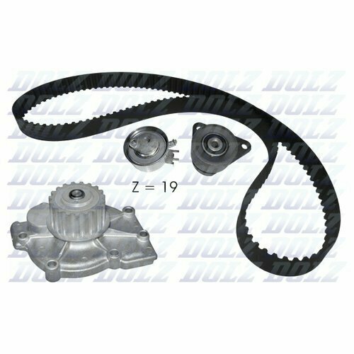 Комплект (ремень + ролик + водяной насос + 2 болта) Dolz KD115