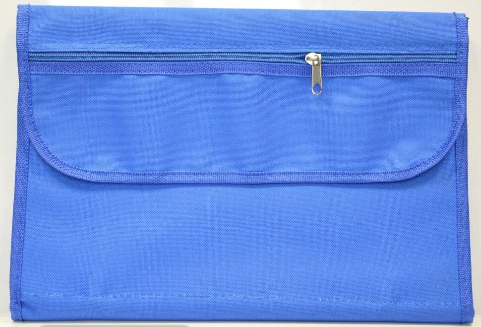 Папка для творческих работ, на липучке А4. Тканевая, голубая (Aladdin)