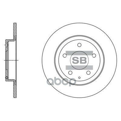 Диск тормозной задний MAZDA 6 (GJ) 13- SD4423 Sangsin brake арт. SD4423