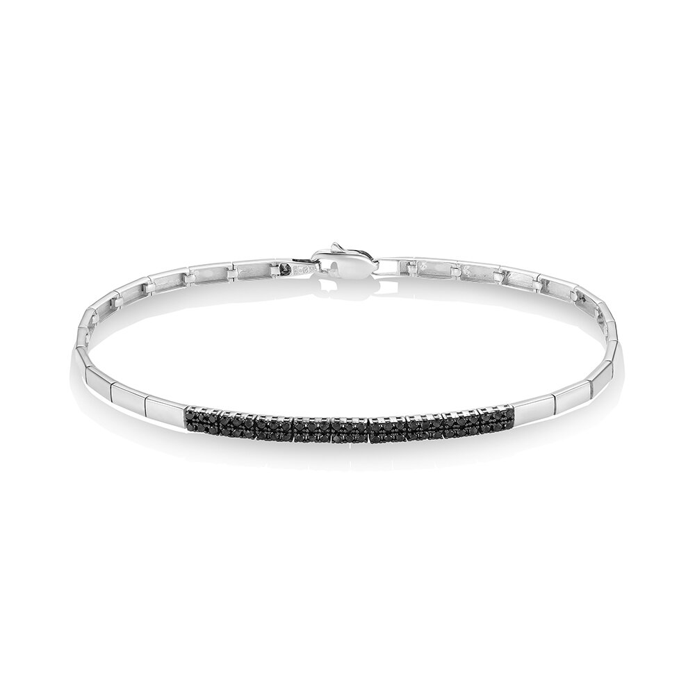 Браслет, белое золото, 585 проба, родирование, бриллиант