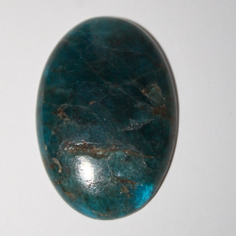 Апатит кабошон, натуральный камень, 36х24х3 мм, Бразилия, "True Stones"