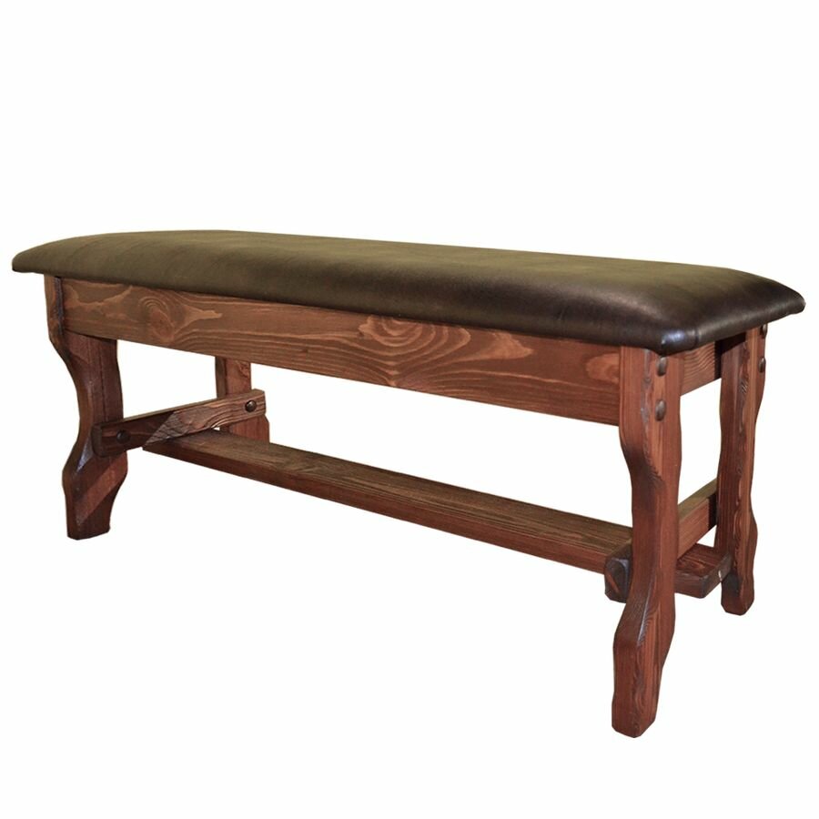 Скамейка мягкая "Крестьянка", дерево, искусственная кожа, максимальная нагрузка 200кг