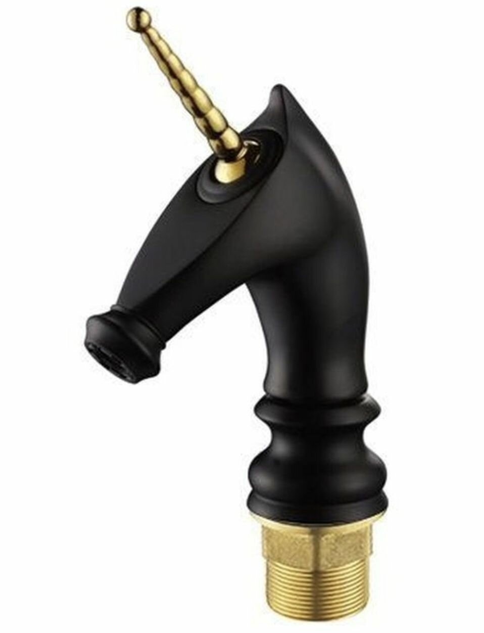 Potato CAPRICORN STAR смеситель для умывальника (раковины) с литым изливом, черный/золото