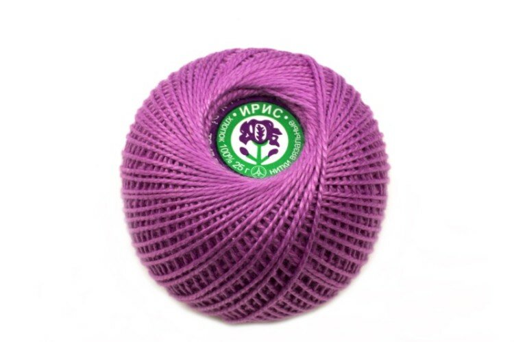 Нитки Ирис цвет 1706 сиреневый, 150м/25г, хлопок 100%, 1шт
