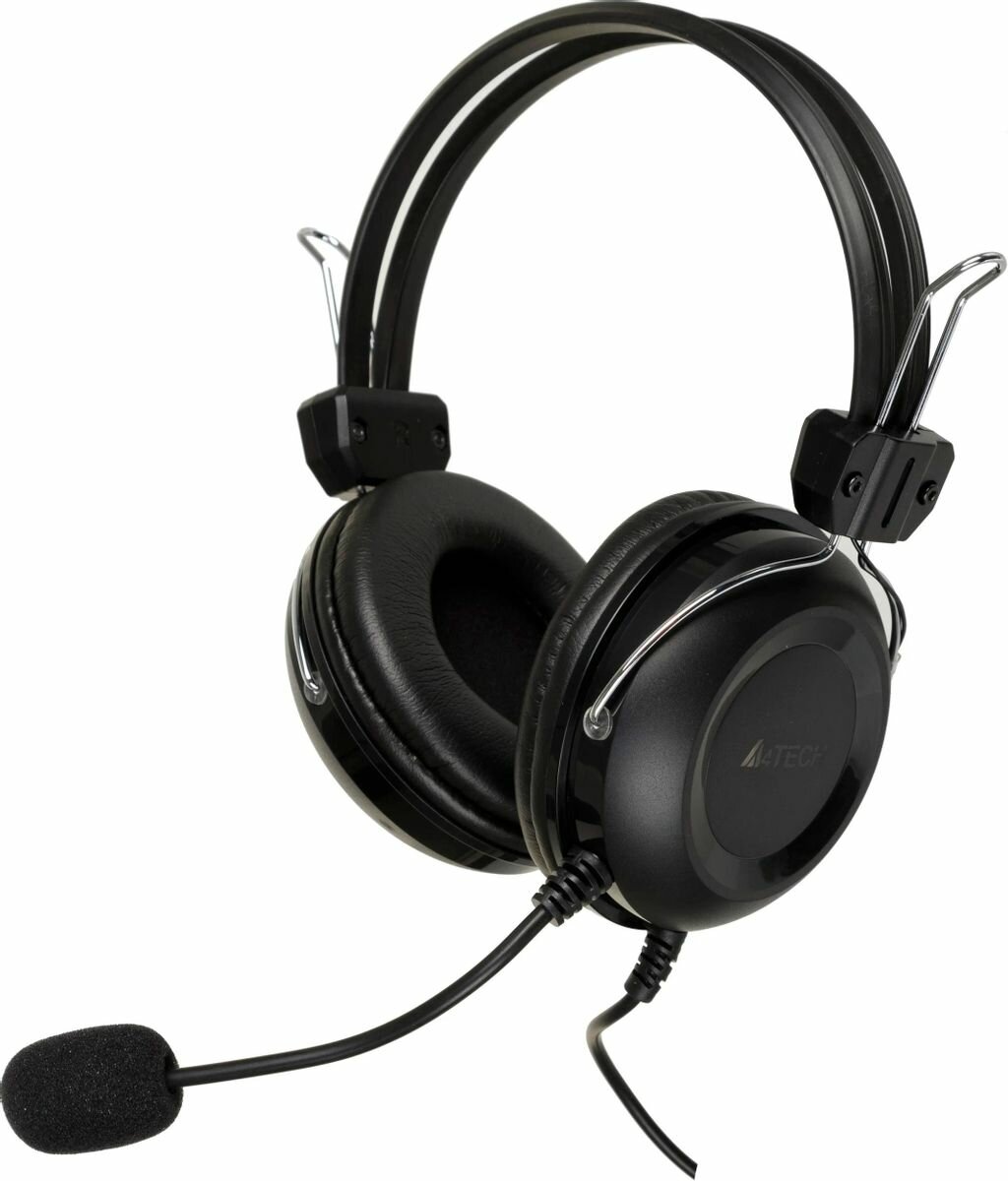 Компьютерная гарнитура A4Tech HU-35, черный, 2 м, накладные, USB (HU-35 Black)