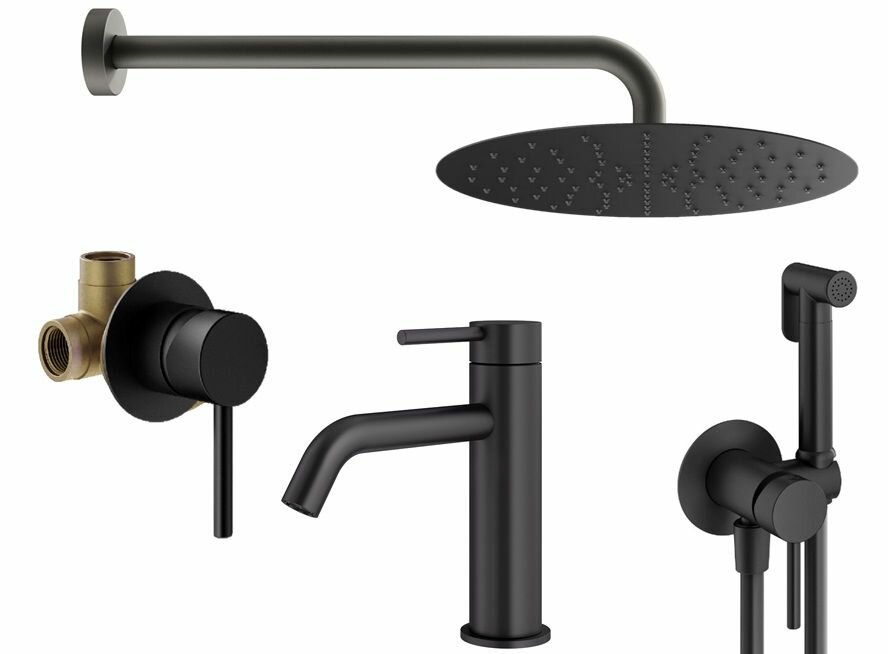 Комплект смесителей для душа Plumberia Selection KITZXO01NO53, Черный матовый