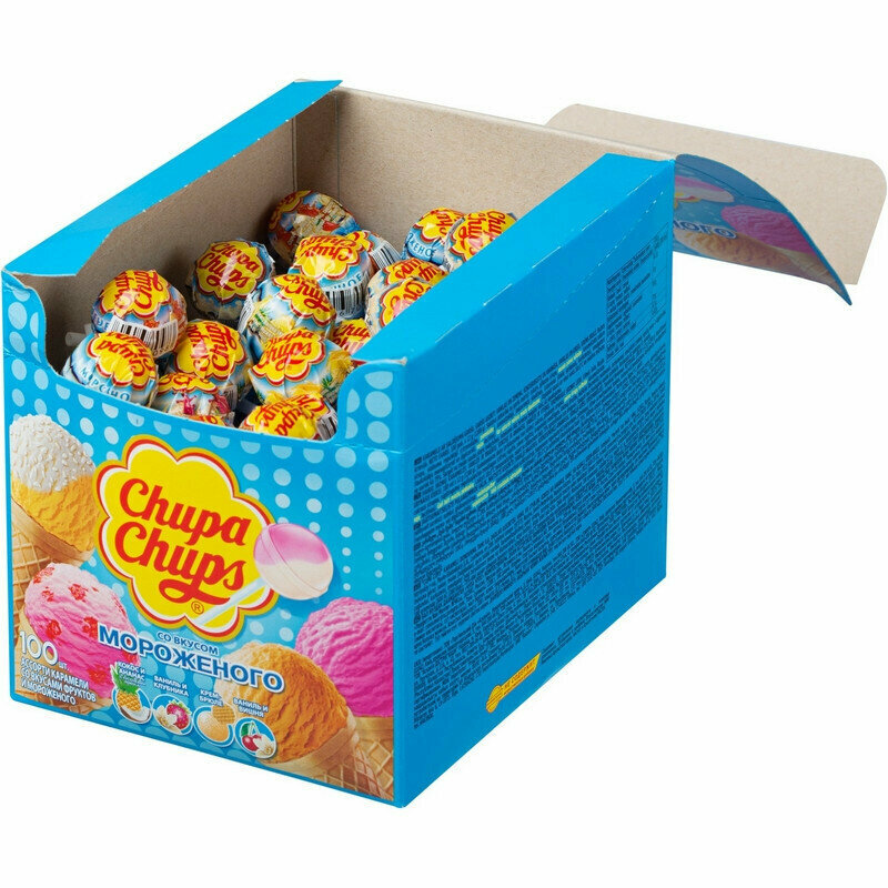 Chupa Chups Карамель Мороженное ассорти, 100 шт по 12 г