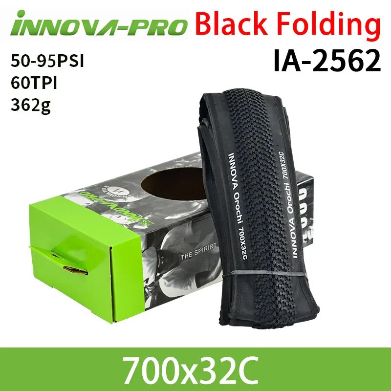 Шины INNOVA 700x32c/35c/38c для горного велосипеда Черный, 32C Black Fold