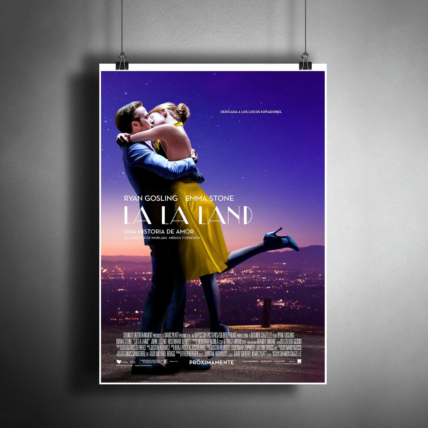 Постер плакат для интерьера "Фильм: Ла-Ла Ленд. La La Land. Райан Гослинг, Эмма Стоун"/ Декор дома, офиса, комнаты A3 (297 x 420 мм)