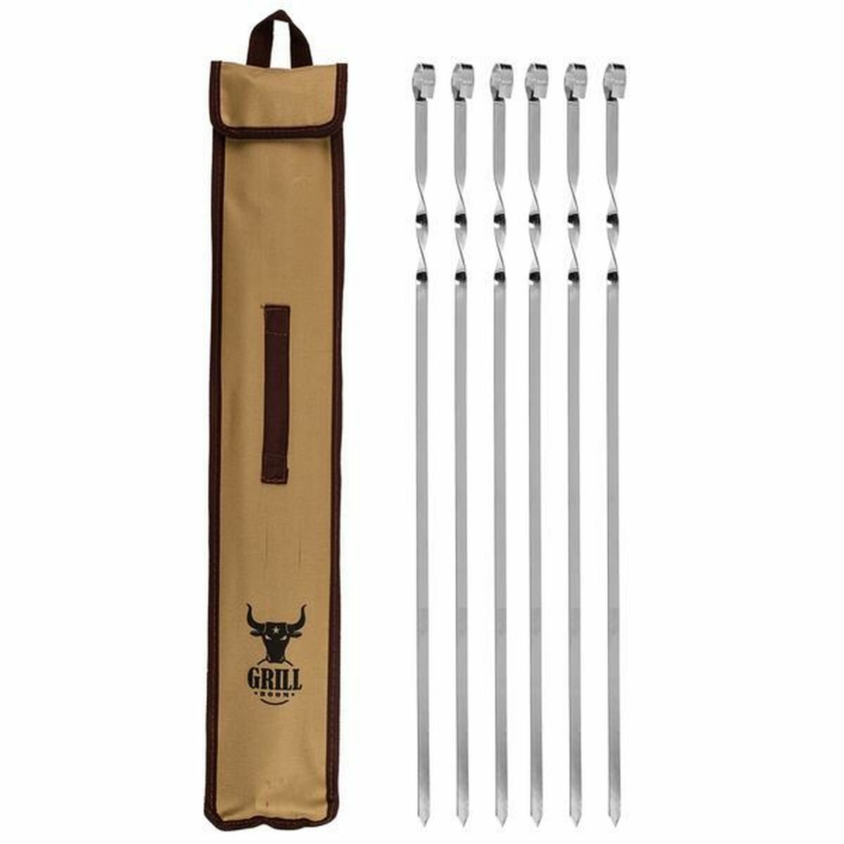 Набор шампуров 60см 6шт в чехле (нержавеющая сталь) GRILLBOOM
