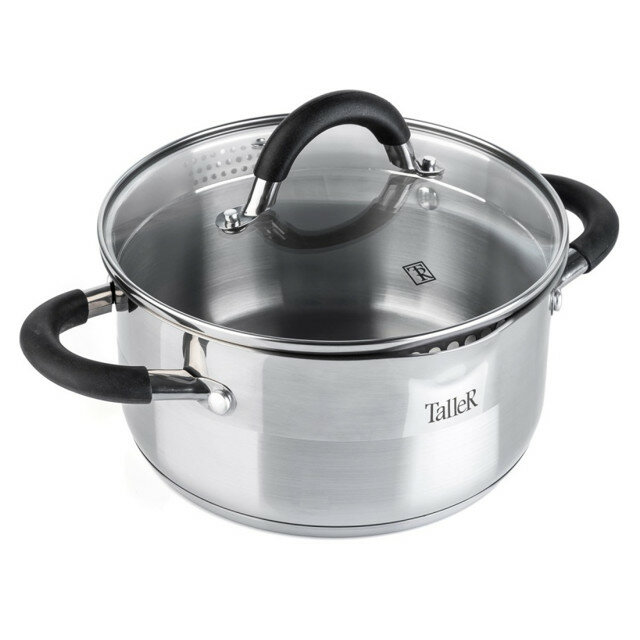 TALLER Телфорд кастрюля из нержавеющей стали 2 л 18 см с крышкой из стекла для индукции