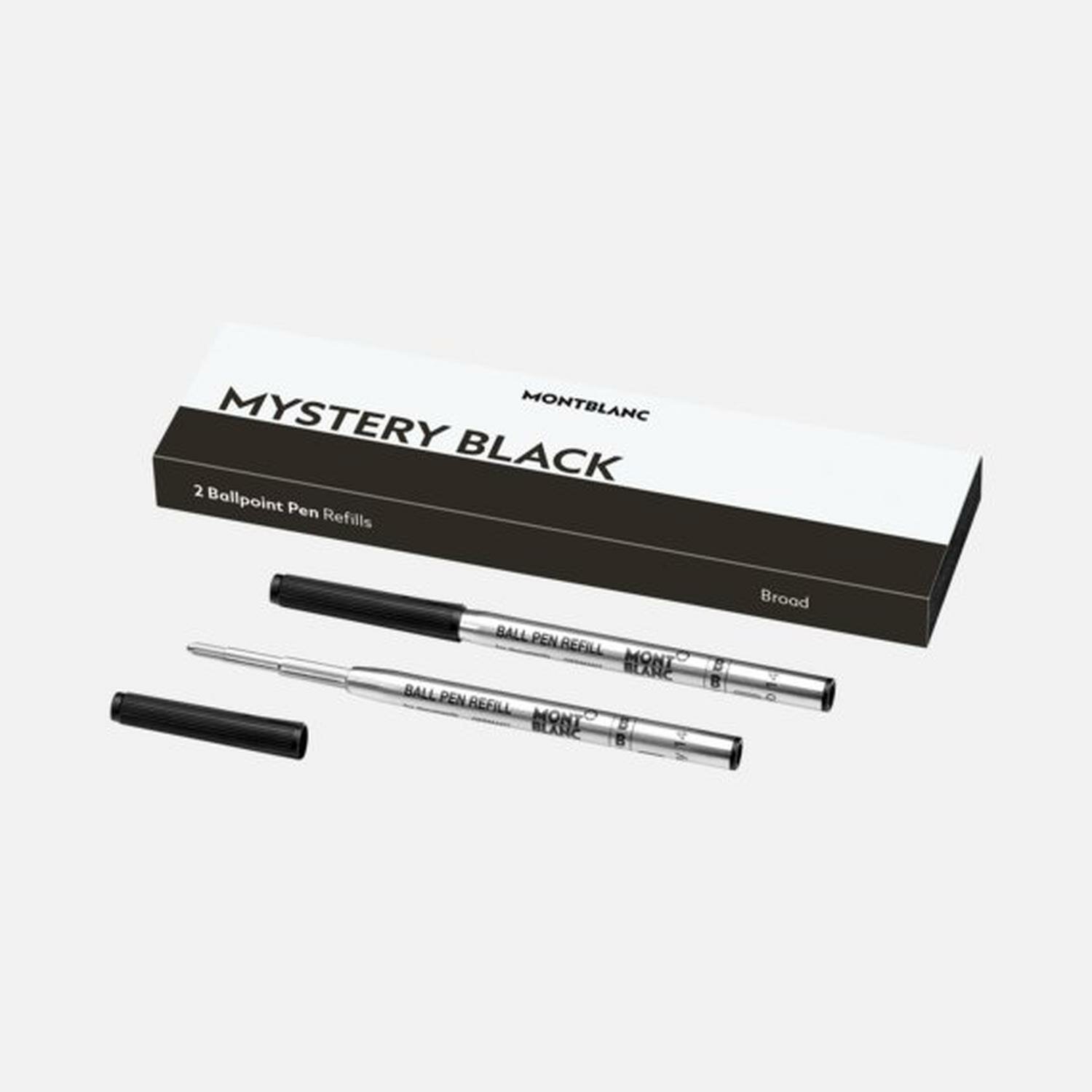 Mont Blanc - 128212 - 2 refill per penna a sfera broad, Mystery Black (nero)
