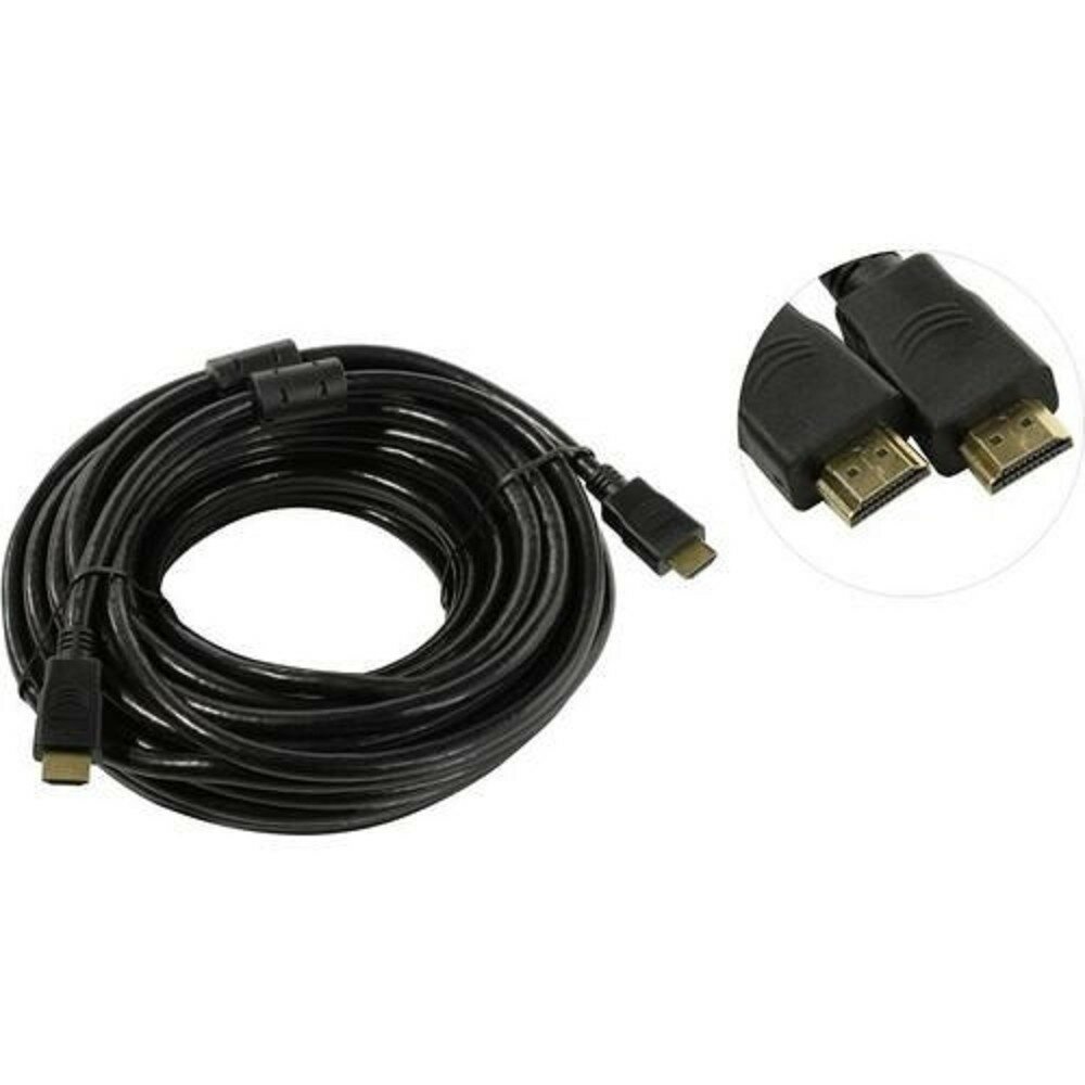 EXEGATE кабели EX287727RUS Кабель HDMI EX-CC-HDMI2-15.0F 19M 19M, v2.0, 15м, 4K UHD, Ethernet, ферритовые кольца, позолоченные контакты