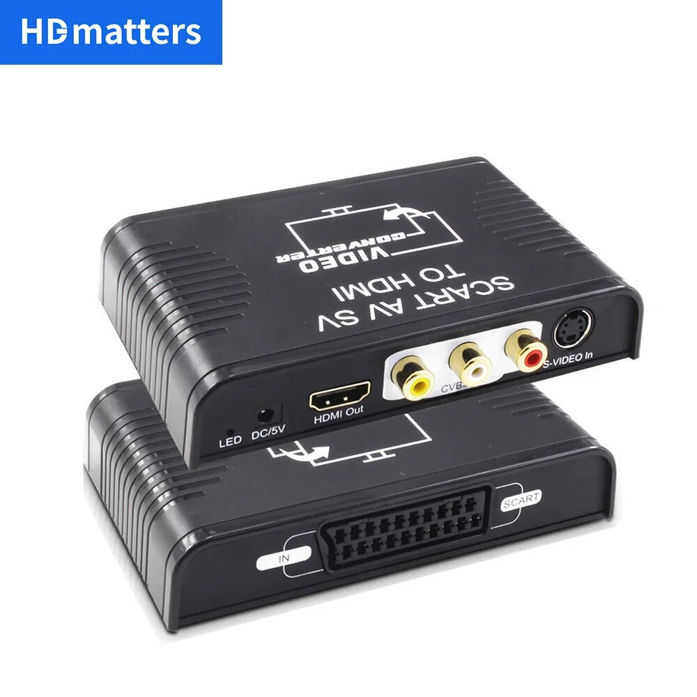 HDmatters 3-в-1 конвертер AV, S-video и Scart в HDMI