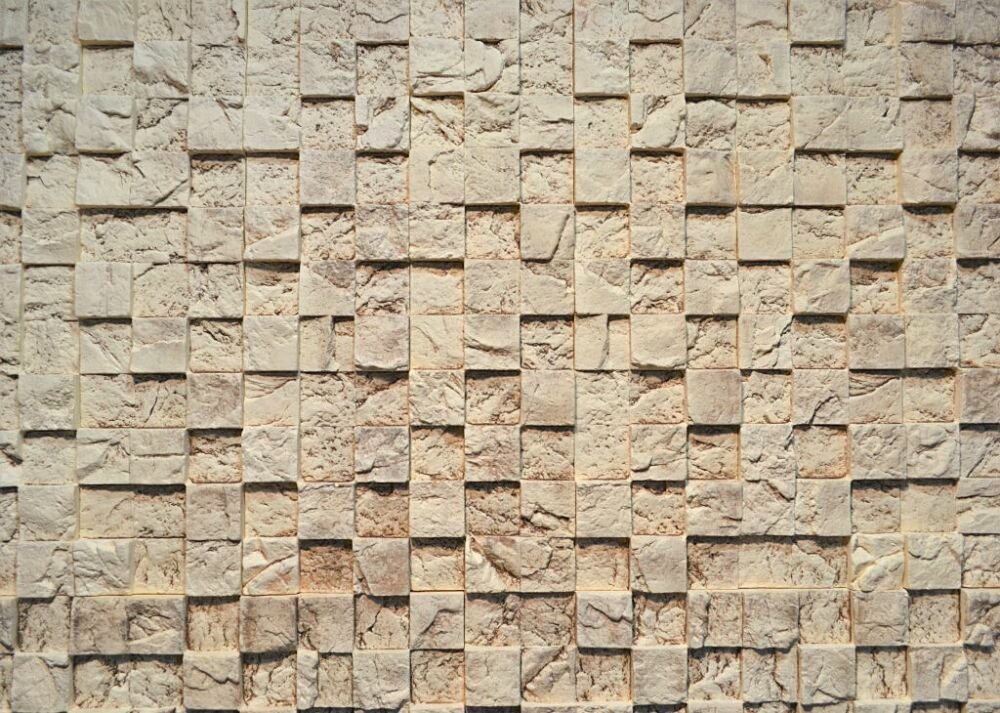 Гипсовая Плитка 3D Мозаика Русский Камень Миндаль Артикул 07.02 Ш38.5хВ10.5 см 1м2.