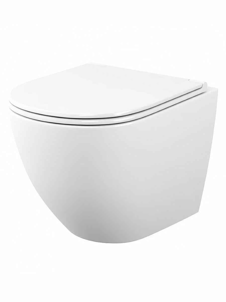 Унитаз подвесной toHit Sails Slim бесшумный, безободковый, микролифт, белый TH03-010201 495х365х365