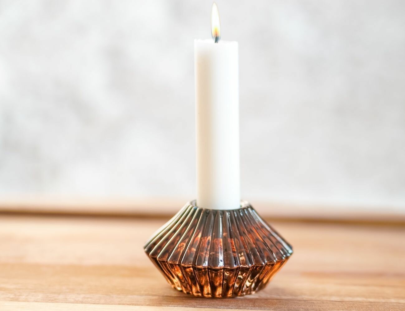 Двусторонний подсвечник бипарти, стекло, шоколадный, 7 см, Koopman International ASH513040-1